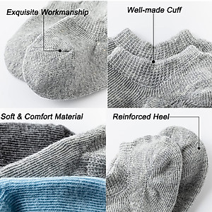 JORMATT 6 Pairs Toddler No Show Socks Thin Little Girls Boys Baby No Show Socks Cotton Soft Anti Slip Low Cut Ankle Socks With Grips, S