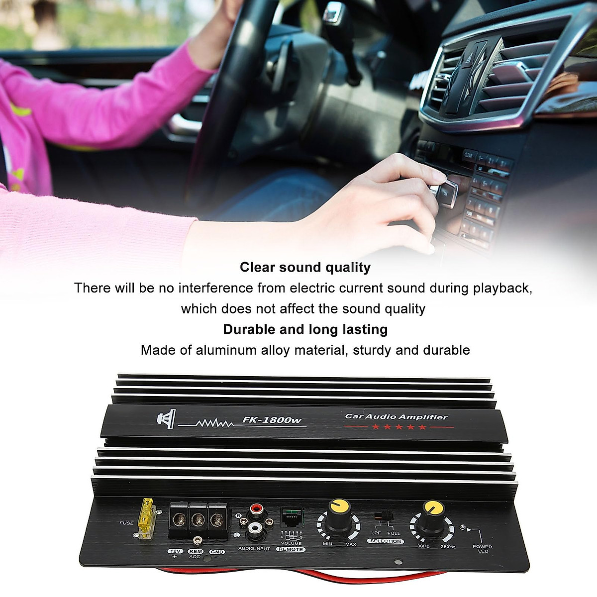 Car Audio High Power Amplifier Board, 12V 1800W Powerful Bass Sub woofer Board Amp for Car Speaker Modification, DIY Module Automotive Stereo Amp Board