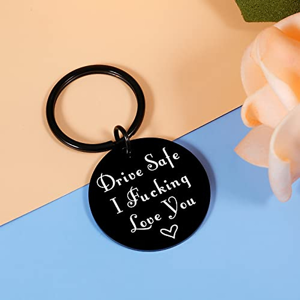 Drive Safe Keychain for Boyfriend Valentines Day Gifts for Boyfriend BF Husband Christmas Gifts for Him Men Boyfriend Husband Son Boyfriend Anniversary Sweetest Day Keychain Gifts from Girlfriend