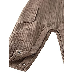 little planet by carter's unisex-baby Organic Cotton Gauze Overall Jumpsuit, Brown, 6 Months
