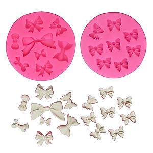 LAMXTX Mini Bow Silicone Fondant Mold Bowknot Candy Chocolate Mold Cake Cupcake Decoration For Birthday Party