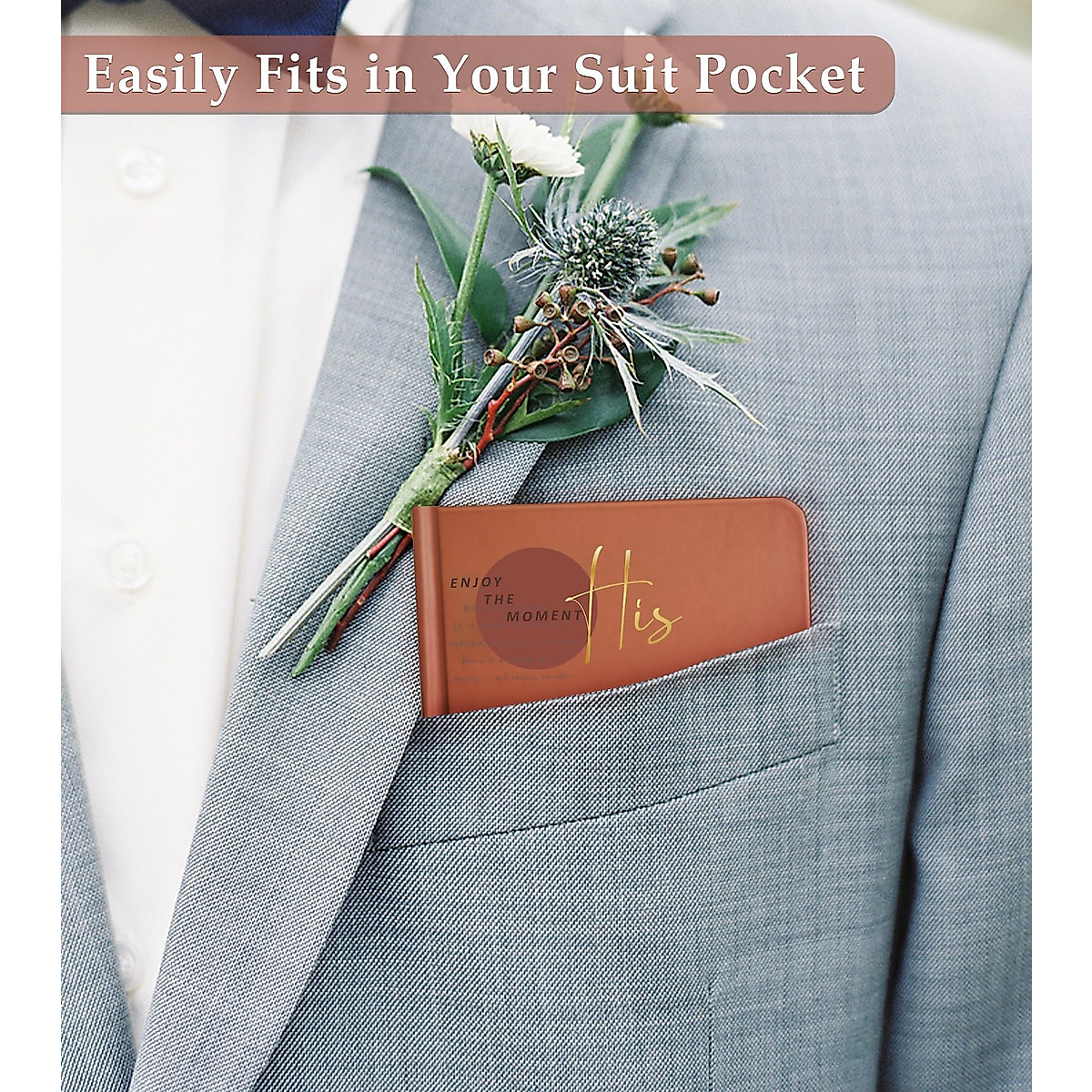 Wedding Vow Books, His and Hers Vow Books with Gold Foil Lettering, Hardcover Wedding Notebook 56 Lined Pages/28 Sheets, Perfect Wedding Essentials for Your Wedding Day,Bridal Gifts (Terracotta-Beige)