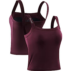 NELEUS Women's 3 Pack Compression Athletic Tank Top with Bra,8088,Black/Grey/red,Medium
