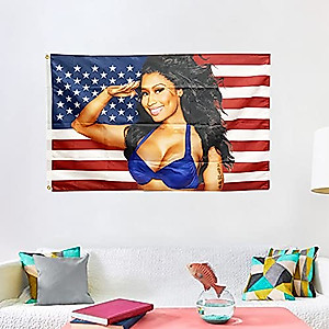 Homissor Nic-ki Min-aj Flag, American Nicki Min-aj 3x5 FT USA Flags for Wall Bedroom Living Room Hanging Decoration Outdoor Indoor Banner Brass Gromments