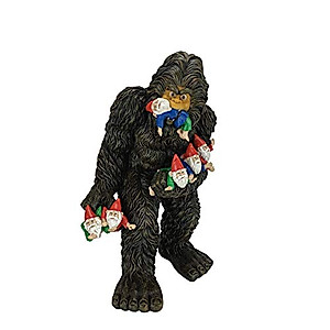 Large Miniature Bigfoot and Gnomes for The Fairy Garden. A Large Garden Gnome Figurine (13 inch High) and a Fairy Garden Accessory by GlitZGlam