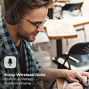 PowerLocus Wireless Bluetooth Headphones, Over Ear Headphones with Microphone, 50H Playtime, HiFi Stereo Sound, Deep Bass, Soft Earmuffs, Foldable Lightweight Headphones for Travel/PC/Cell Phone