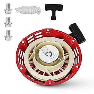 SOFO Pull Starter Assembly for 212 Predator Engine - for Honda GX160 GX200 5.5 6.5HP Champion Generator Coleman Ct200u Parts Pull Cord Replacement 3000 3500w Predator 212 Recoil212cc Go Kart (Red)