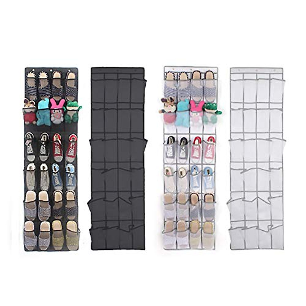 Isabelvictoria 24 Pocket Shoe Organizer Door Hanging Shoes Storage Wall Bag Closet Holder Family Save Space Organizer Home Decoration