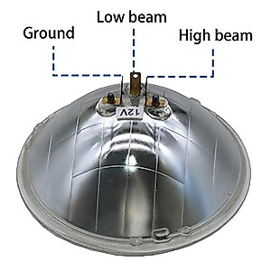 JEEFHO H6024 Super Vision Crystal Headlight, Halogen Sealed Beam Headlight, (7"" ROUND, 178MM) (110/130W), Replaces# H6024