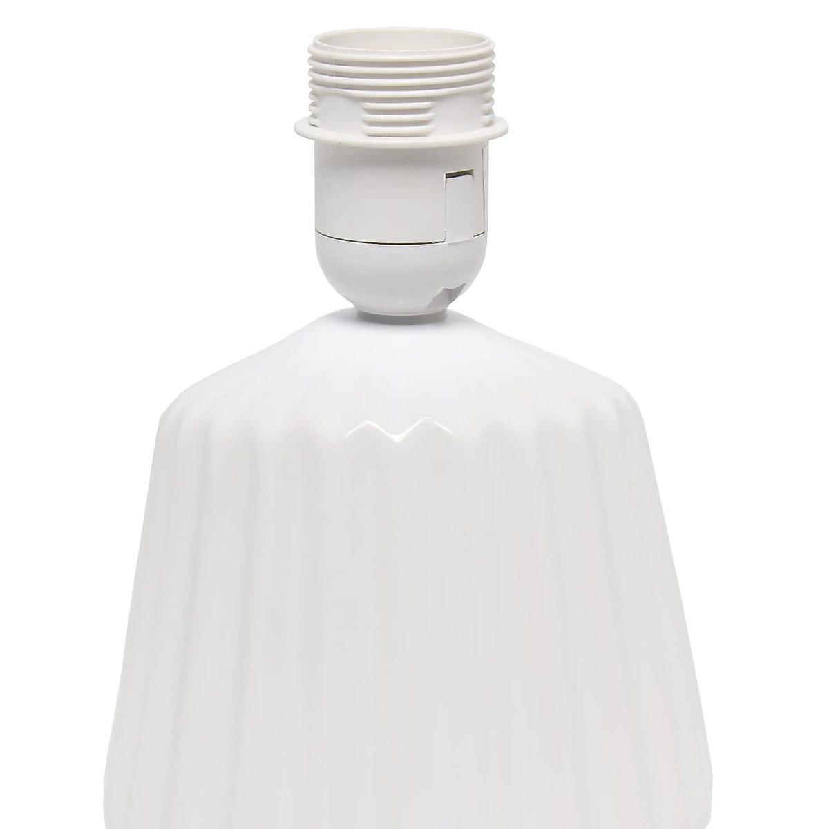 Simple Designs LT1120-OFF Petite Mini Pleated English Ceramic Base Table Lamp, Off White