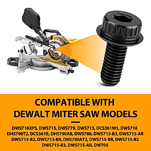 N600011 Replacement for DeWalt Miter Saw Blade Bolt DWS716XPS DWS715 DWS779 DWS713 DCS361M1 DWS716 DHS790T2 DCS361B DHS790AB DWS780 DWS713-B3 DWS713-AR DWS713-B2 DWS713-BR DHS790AT2 DWS715-BR (2 Pack)