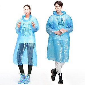 INNOCHEER Rain Ponchos Family Pack of 12, Disposable Emergency Raincoat for Kids and Adults Camping Hiking Outdoors (Multicolour 12PCS)