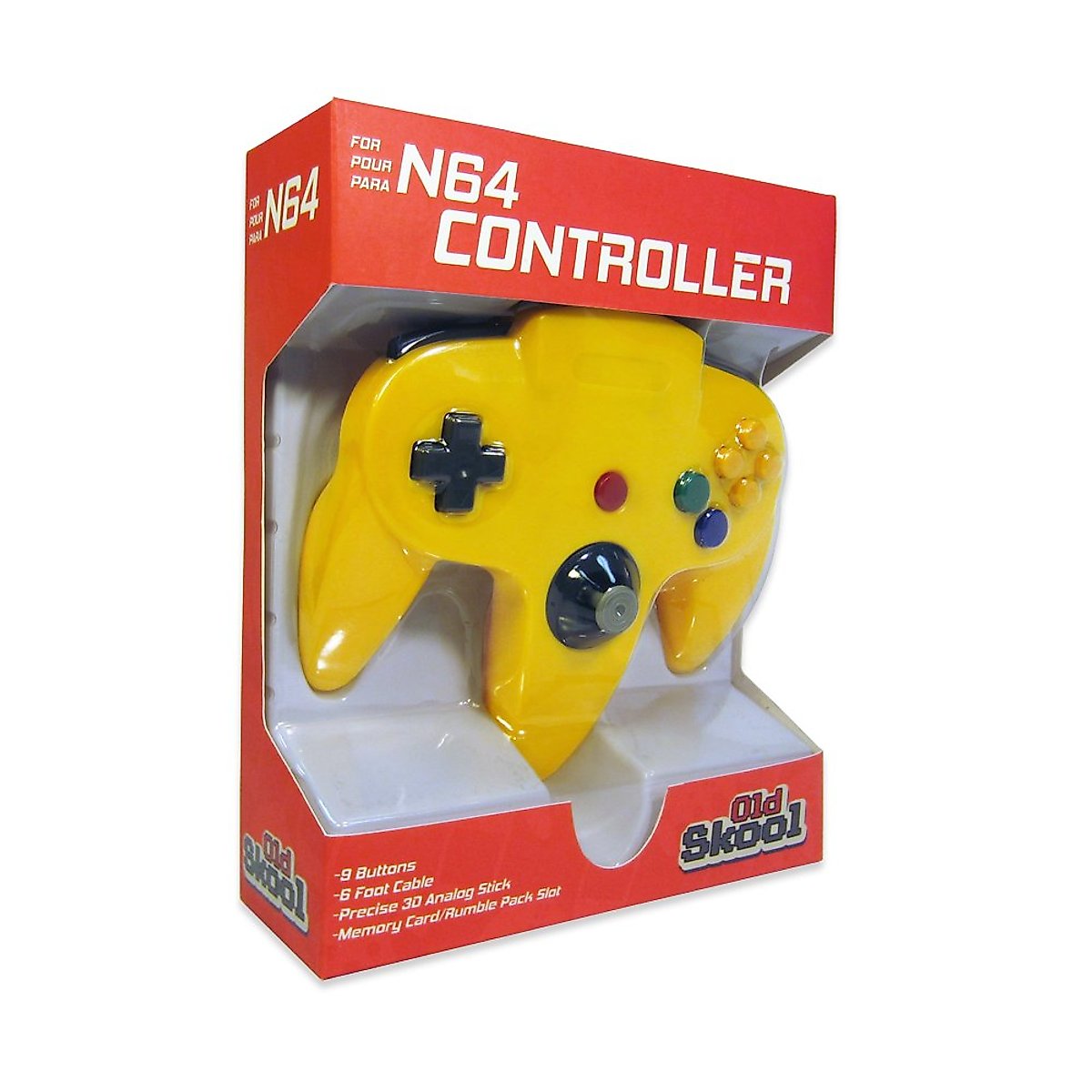 Old Skool Classic Wired Controller Joystick for Nintendo 64 N64 Game System - Yellow