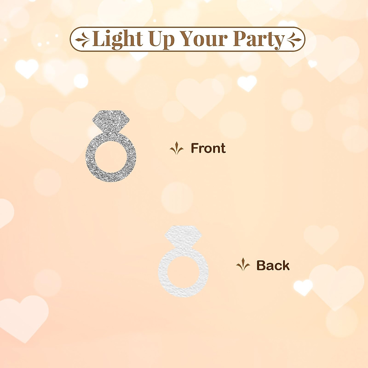 120pcs Casino Bachelorette Confetti, She Said Yes We Said Vegas Party Decor, Las Vegas Dollar Paper Scatter, Silver Glitter Lucky in Love Table Decoration, Casino Bridal Shower Party Decoration