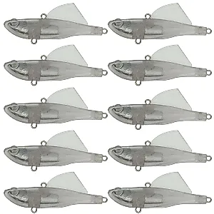 10PCS Unpainted Lure Blanks 13.88g 6.8cm with 4mm Free Fishing Eye VIB Crankbait Baits Simulation Blank Body Clear Hard Baits Trout Salmon Minnow Lure Popper Lures Topwater Freshwater 4mm 8242