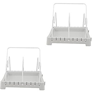 Alipis 2 Pcs Pan Storage Rack Cutting Board Holder Stand Dish Rack for Cabinet Tabletop Shelf Cabinet Shelves Pan Lid Organizer Pantry Rack Tabletop Pot Lid Holder Kitchen Pot Lid Holder