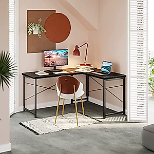 Coleshome 61" L Shaped Desk Computer Desk, L Desk Computer Corner Desk for Home Office Gaming Writing Workstation, Space-Saving, Easy to Assemble