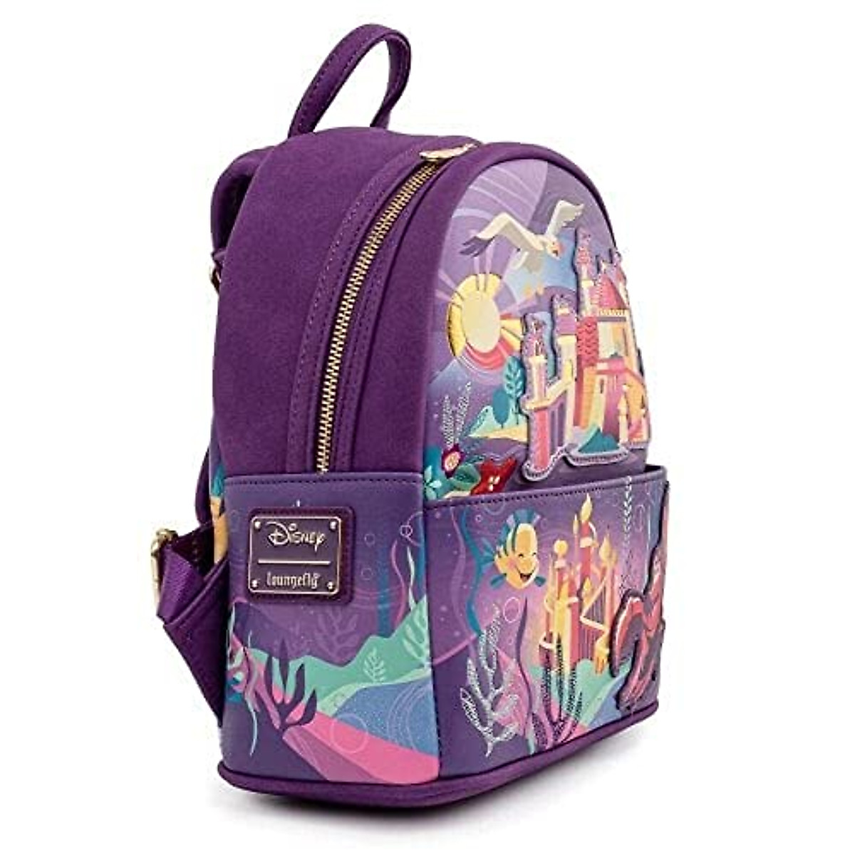 Loungefly Disney Little Mermaid Ariel Castle Womens Double Strap Shoulder Bag Purse
