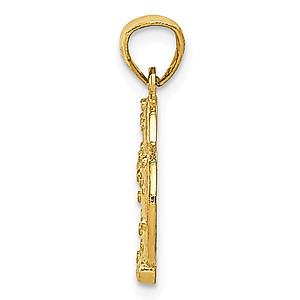 Solid 14k Yellow Gold Pretzel Pendant Charm - 21mm x 15mm