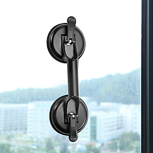 FCHO Glass Suction Cups Heavy Duty Aluminum Handle Glass Holder Hooks to Lift Large Glass/Moving Glass/Pad for Lifting/Dent Fixer(2 Pack)