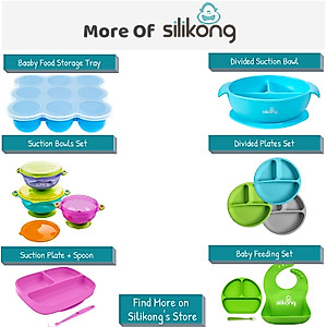 Silikong Divided Silicone Plates for Toddlers | BPA Free | Dishwasher, Microwave and Oven Safe | Kids Plates with Dividers (Unisex)