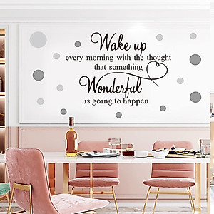 Motivational Art Quotes Wall Decals, Inspirational Sayings Words with Dots Wall Stickers, Vinyl Letters Motto Wall Décor, Removable DIY Sign Wall Mural for Bedroom, Living Room, Home Decoration