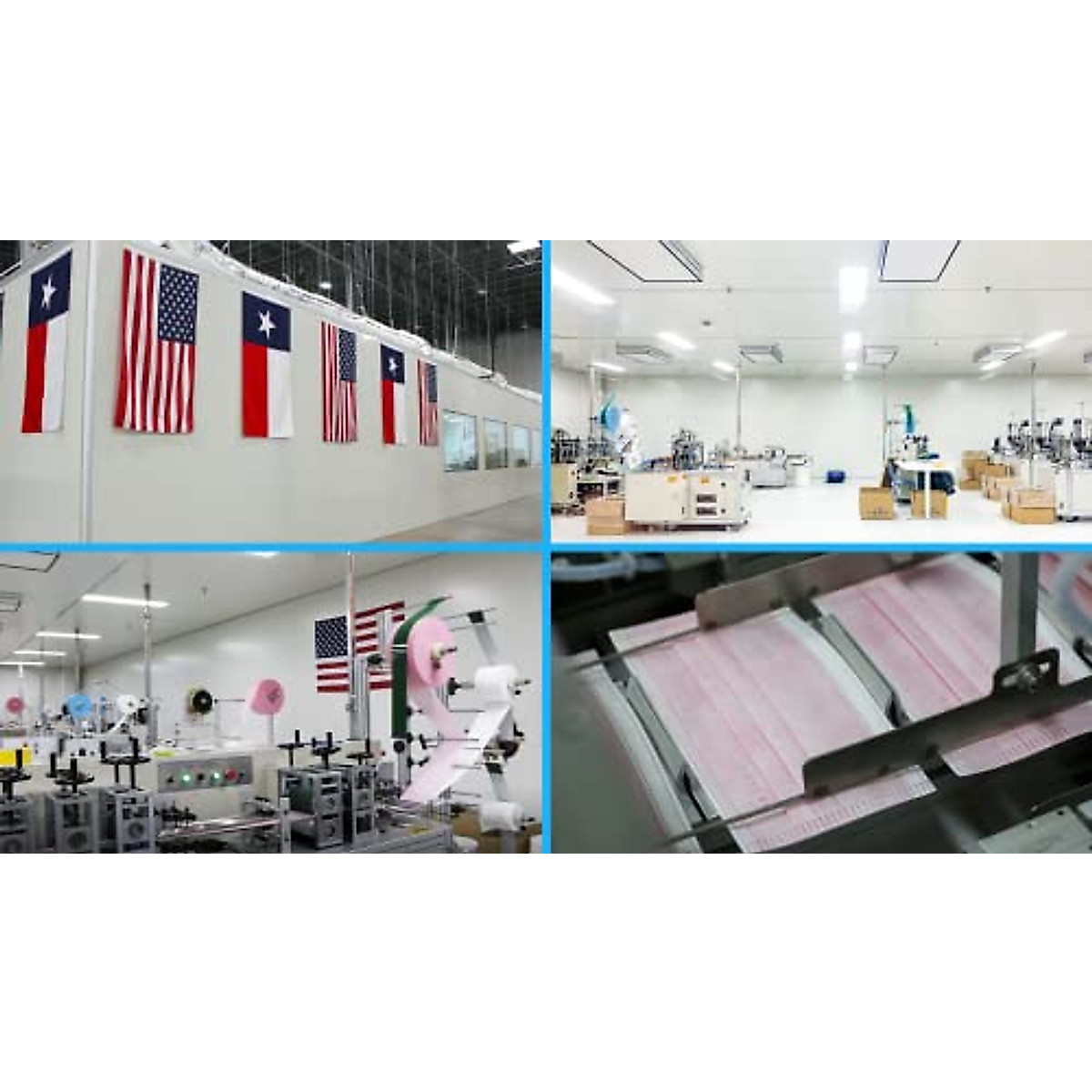 BAYLAB USA ASTM Level 3 Anti-Fog Disposable 3-Layer Face Masks, Bay Blue, Pack of 50