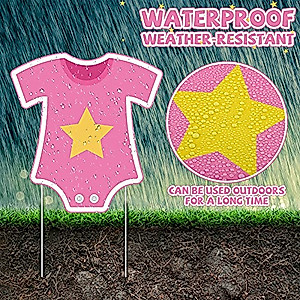 RUODON 15 Pieces IT'S A GIRL Pink Yard Sign with Stakes Baby Shower Yard Sign Welcome Home Girl Lawn Sign Gender Reveal Yard Signs for Lawn Decorations