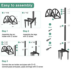 Keten Garden Hose Holder, 4 Spikes Freestanding Outdoor Hose Stand, Heavy Duty Water Hose Holder Rack and Storage Organizer for Lawn/Yard/Garden