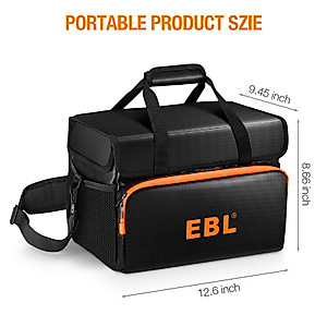 EBL Fireproof and Waterproof Document Bag Compatible with Portable Power Station 300W/500W/1000W/2000W, Home Basic Batteries AA AAA C D Battery and More