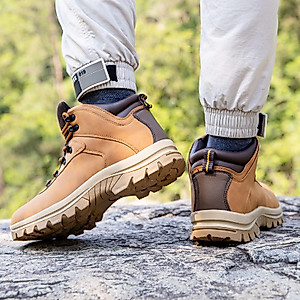 CC-Los Men's Waterproof Hiking Boots Mid-top Boots Lightweight Non-slip High-Traction Grip 7.5-14