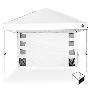 MordenApe Sunshade Sidewall with Storage Net Bag for 10x10 Pop Up Canopy, Instant Canopy SunWall (Fit 10x10 Canopy, Black)