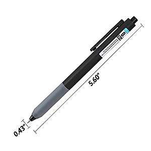 SMOOTHERPRO Premium Retractable Gel Pens 12 Pack 0.5mm Fine Black Refillable Ballpoint Pen Set with Comfortable Rubber Grip Super Smooth Long Lasting Writing (SL120)
