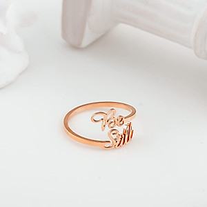 ARHTF Be Still And Know That I am God Bible Verse Ring 14k Gold-plated Stainless Steel Open Rings Purity Rings Christian Jewelry Gifts for Women Faith Psalm 46 (Rosegold be still and know)