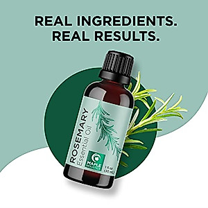 Pure Rosemary Essential Oil for Aromatherapy - Pure Rosemary Oil for Hair Skin and Nails - Refreshing Rosemary Essential Oil for Diffusers Plus Dry Scalp Treatment and Hair Oil for Enhanced Shine