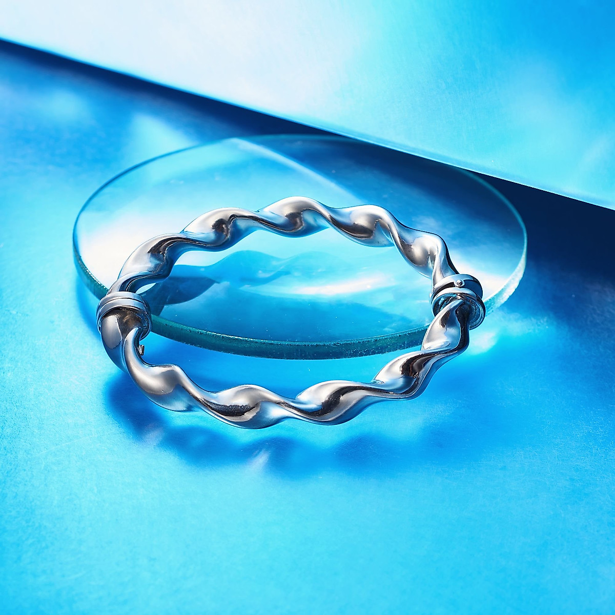 Ross-Simons Italian Sterling Silver Twisted Bangle Bracelet. 7 inches