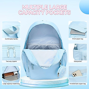 Caran·Y Backpack For Girls Light Weight School Bookbag Classic Basic Water Resistant Casual Daypack for Travel with Bottle Side Pockets