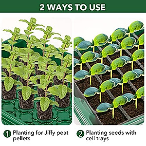 YAUNGEL Seed Starting Trays, XL Thicken Seed Starter Tray Kit with Humidity Dome Durable Growing Trays for Greenhouse & Gardens, 4 Pack 160 Cells, Green