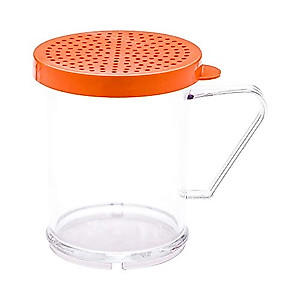 10 oz Clear Plastic Dredge Spice Shaker - Restaurant Style - Polycarbonate - Rose Medium Lid - Seasoning, Sugar, Spice Shaker - 1ct Box - RW Base - Restaurantware