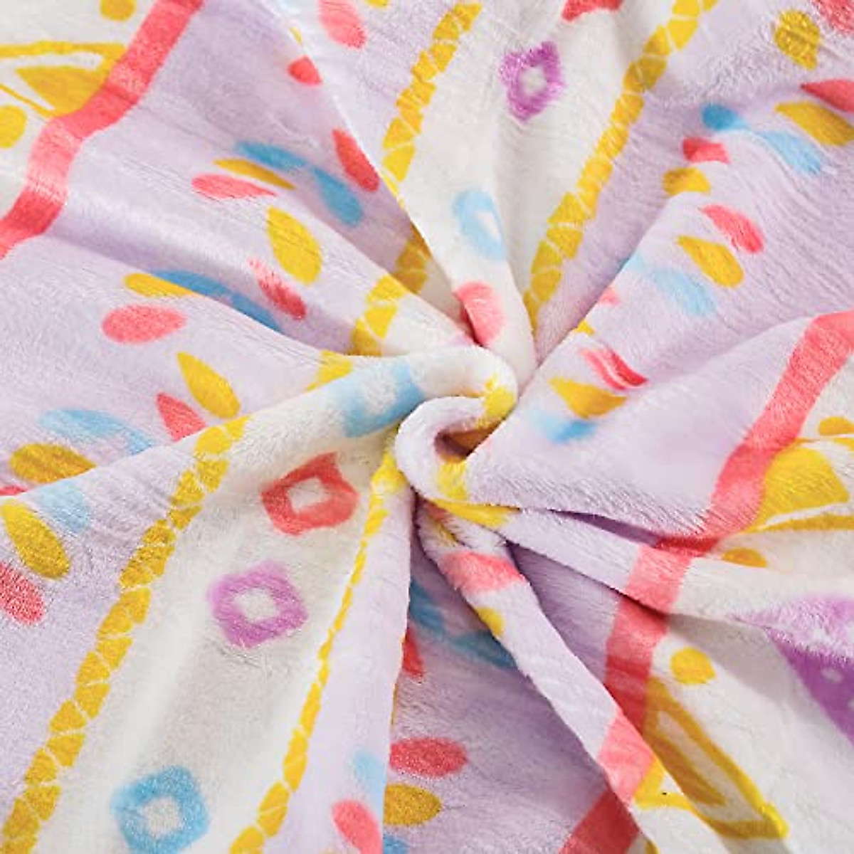 Whale Flotilla Flannel Fleece Throw Blanket for Couch/Sofa/Chair, Plush Soft Warm Blanket with Printed Geometry Pattern, 50"x70", Cute Pink