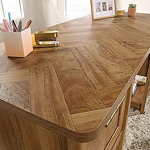 Sauder Coral Cape Desk, L: 58.62" x W: 23.47" x H: 30.0", Sindoori Mango Finish