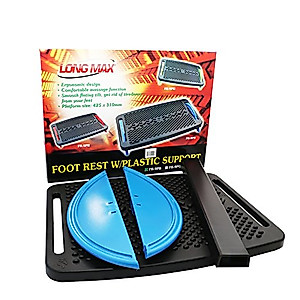 IO Crest Ergonomic Floating Tilt Foot Rest Textured Surface Reduce Muscle Strain, Black Blue