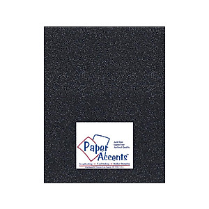 PA Paper Accents Glitter Cardstock 8.5" x 11" Black, 85lb colored cardstock paper for card making, scrapbooking, printing, quilling and crafts, 15 piece pack