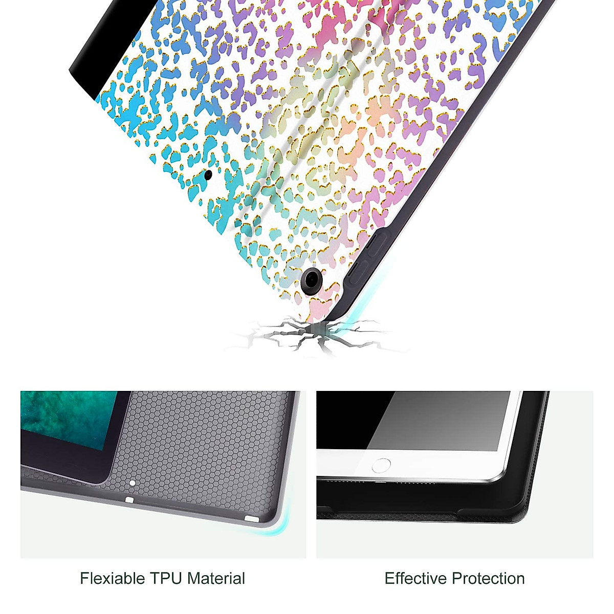 iPad 9th Generation Case, iPad 8th Generation Case, iPad 7th Generation Case, iPad 10.2 Case for Girls Women, iPad Cover 9th Generation Adjustable Viewing Stand Auto Wake/Sleep, Pink CompositionBook