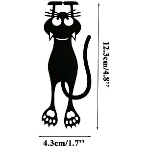 Curious Black Cat Bookmark: Locate Reading Progress with Cute Cat Paws, Reusable Creative Funny Hollow Cat Pattern Hanging Bookmark Page Markers(1pcs)