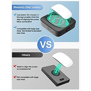 Meatanty Mouse Mover Undetectable, Super-Silent Mouse Jiggler Device Move Randomly, Automatic Wiggler Shaker Giggler, Adjustable Interval Timer, Keep Computer Laptop Active for Office Home Remote Work
