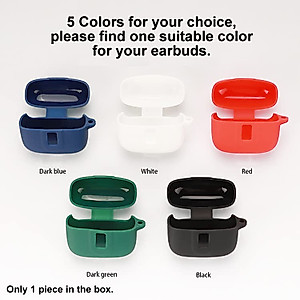 smaate Earbuds Case Compatible with TAGRY X08 Wireless Earbuds, Silicon Protective Cover with “S” Shaped Dual Carabiner, with Window for LED Display
