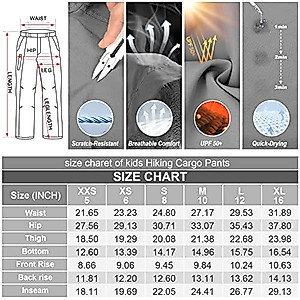 linlon Kids' Cargo Pants, Boy's Casual Outdoor Quick Dry Waterproof Hiking Climbing Convertible Trousers #9016-Army Green-L