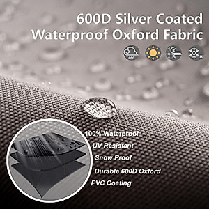 Outdoor Fireplace Cover, Heavy Duty Waterproof Oxford Fabric for Protecting Outdoor Upright Patio Wood Burning Fireplace Covers, 36x25x57 inch Gray