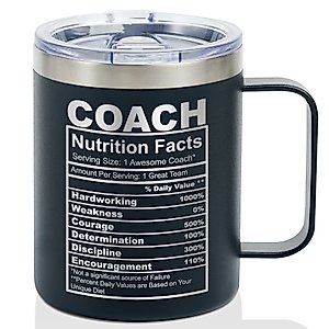 Onebttl Coach Gifts, Funny Gift Idea for Appreciation, Christmas, Birthday, 12oz Stainless Steel Insulated Travel Coffee Mug - Coach Nutriton Facts